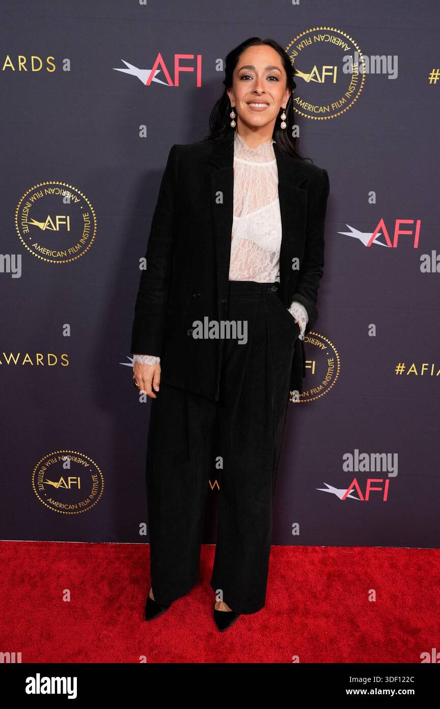 Oona Chaplin arrives at the AFI Awards on Friday, Jan. 9, 2026, at the ...