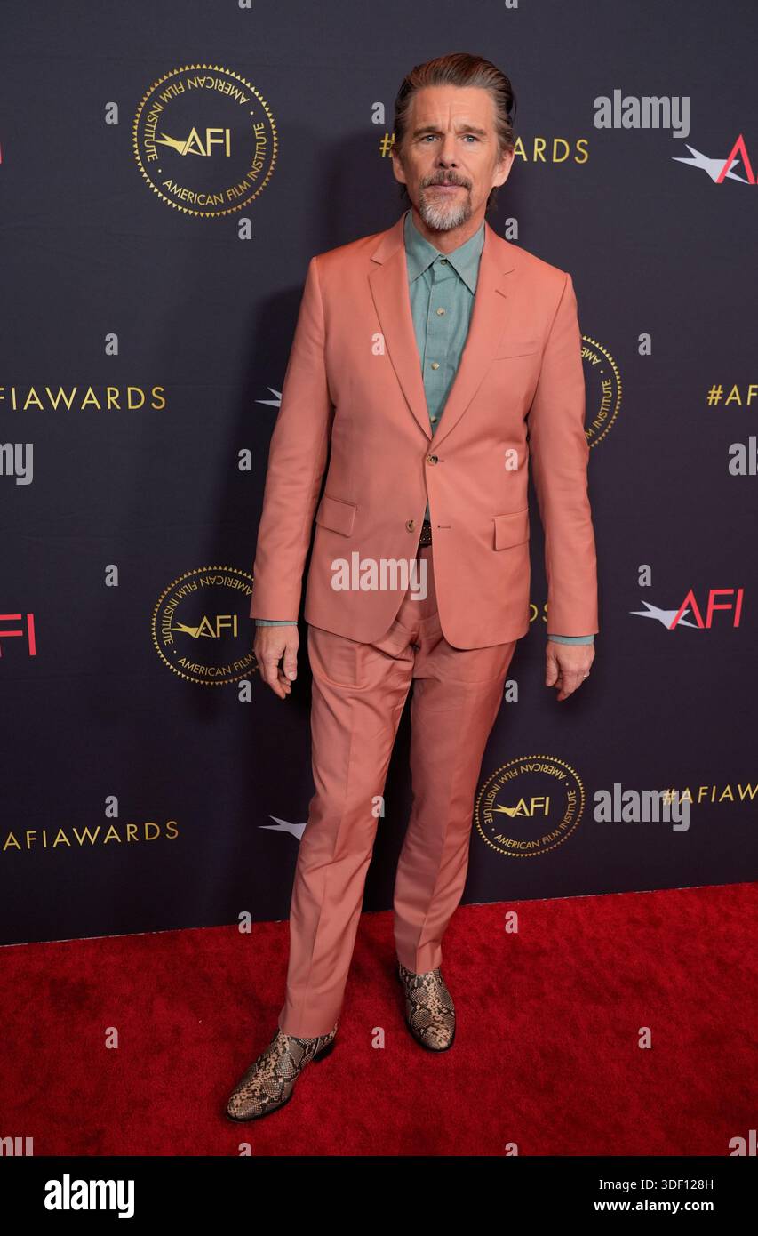 Ethan Hawke arrives at the AFI Awards on Friday, Jan. 9, 2026, at the ...