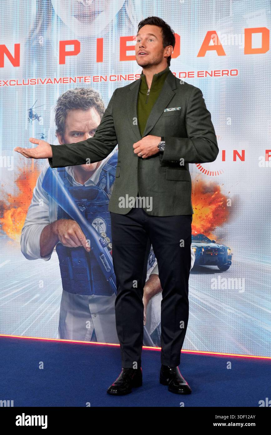 Chris Pratt during the presentation in Madrid of the film “Sin Piedad ...