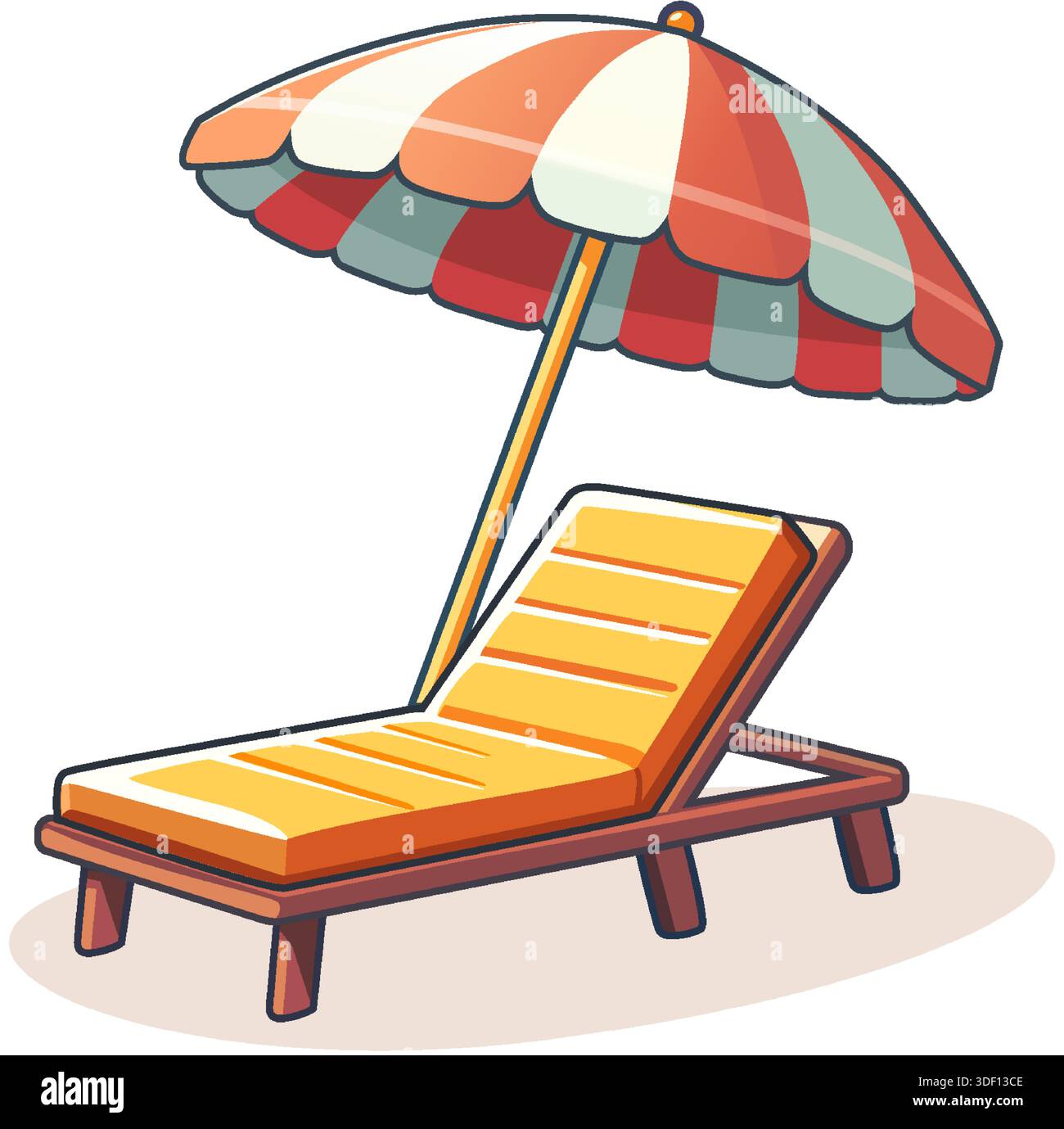 Sunbed parasol on beach Cut Out Stock Images & Pictures - Alamy