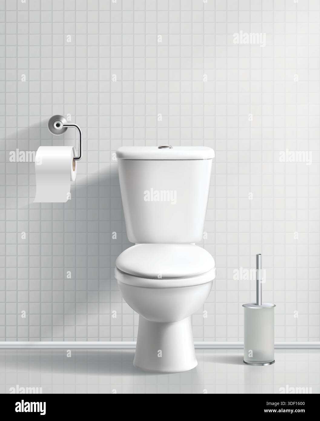 Toilet bowl clogged toilet paper Stock Vector Images - Alamy