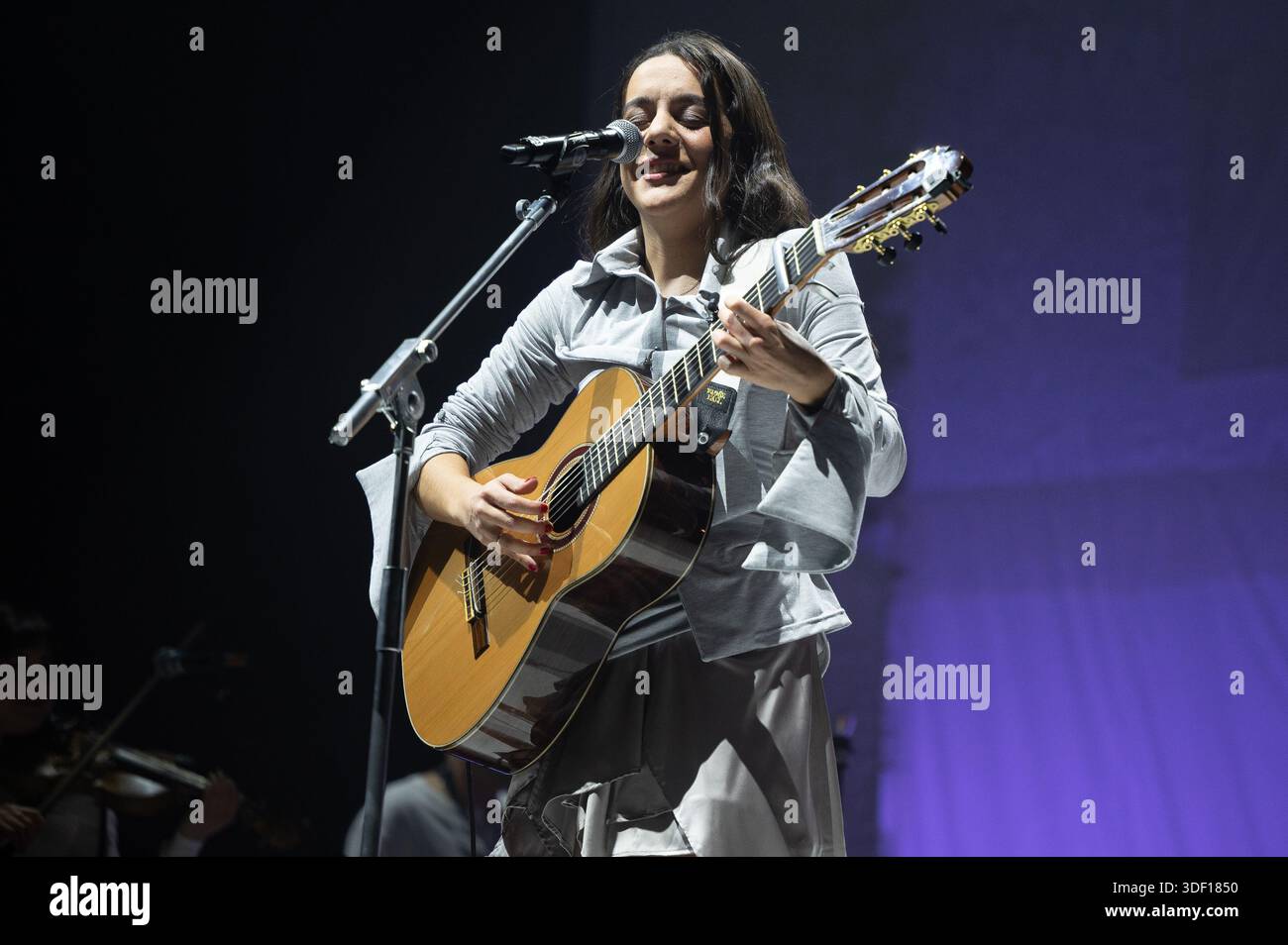 The singer Valeria Castro performs during her performance festival ...