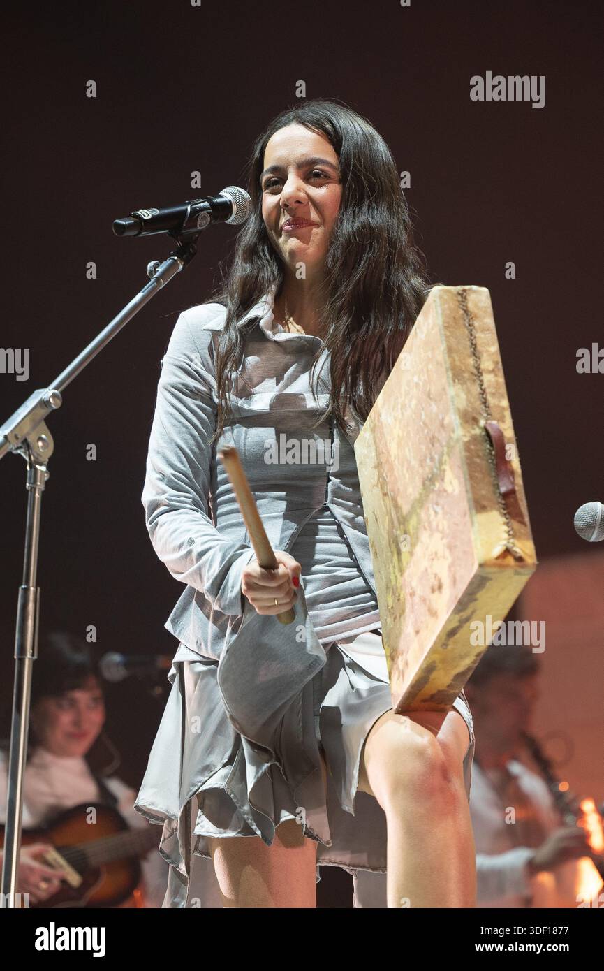 The singer Valeria Castro performs during her performance festival ...