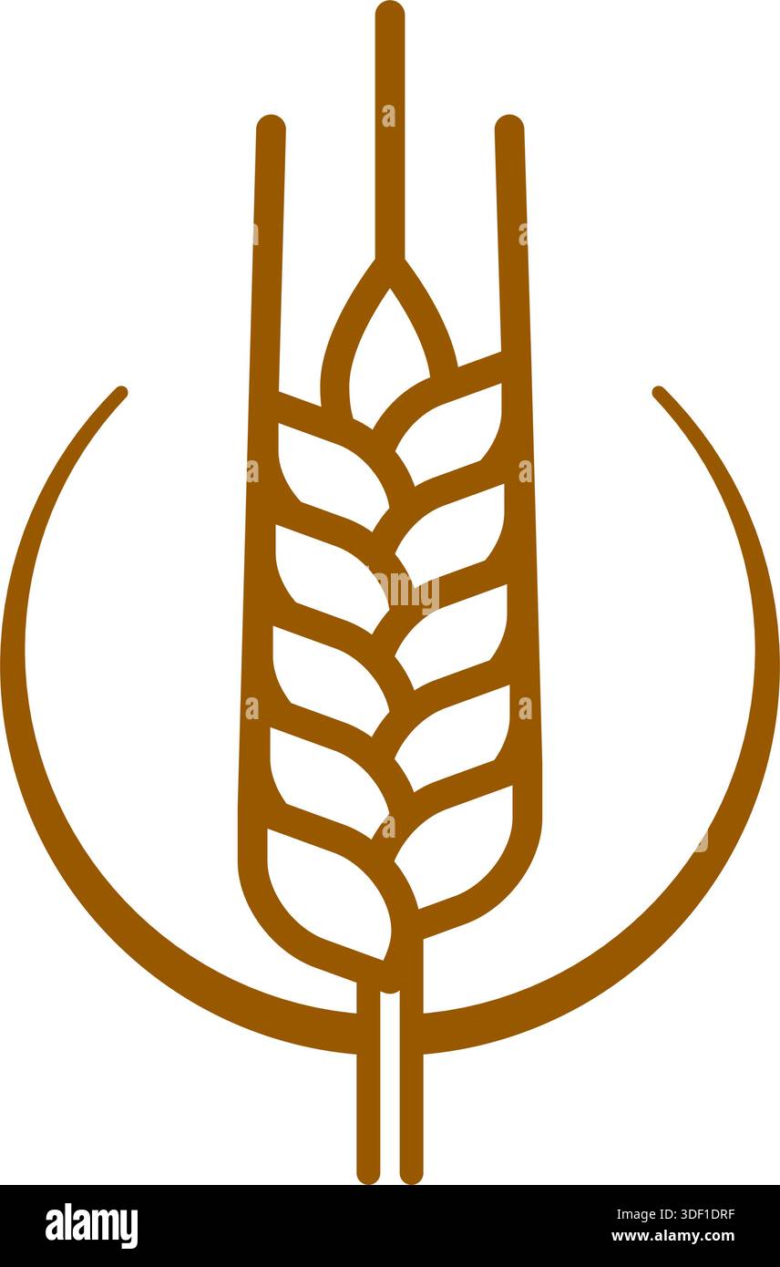 simple wheat ears grain agriculture logo symbol icon vector on ...