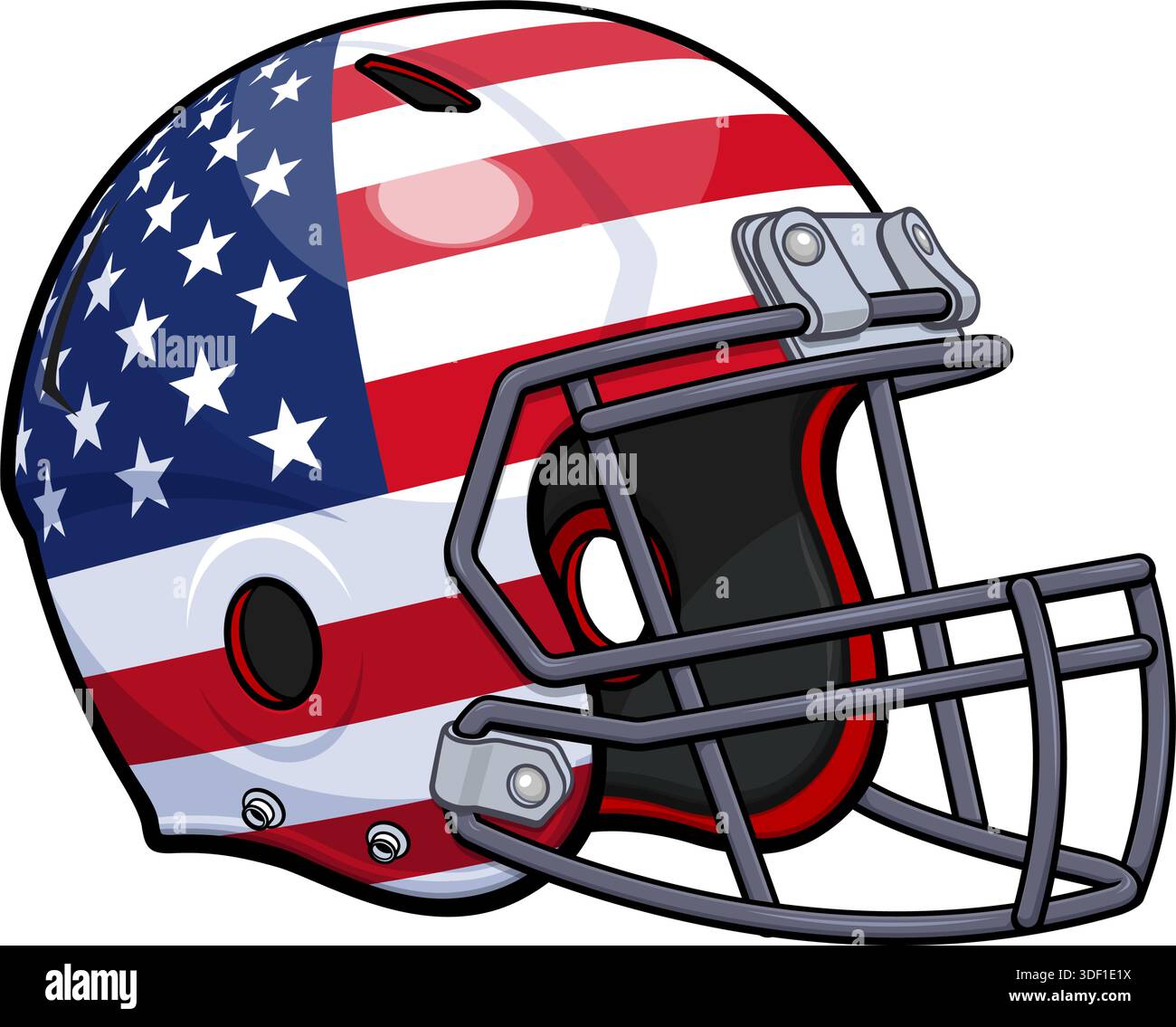 classic american football gridiron helmet with USA flag sport icon ...