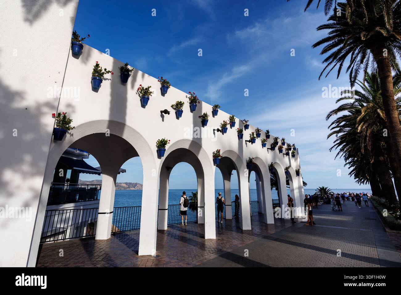 22 September 2025, Spain, Frigiliana: The promenade adorned with ...