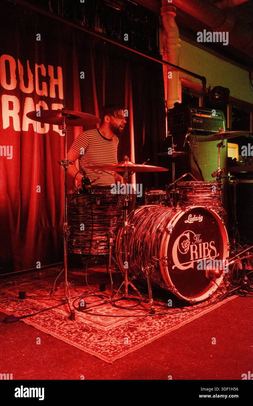 London, UK, 9 January, 2026. The Cribs in concert. Pictured left to ...