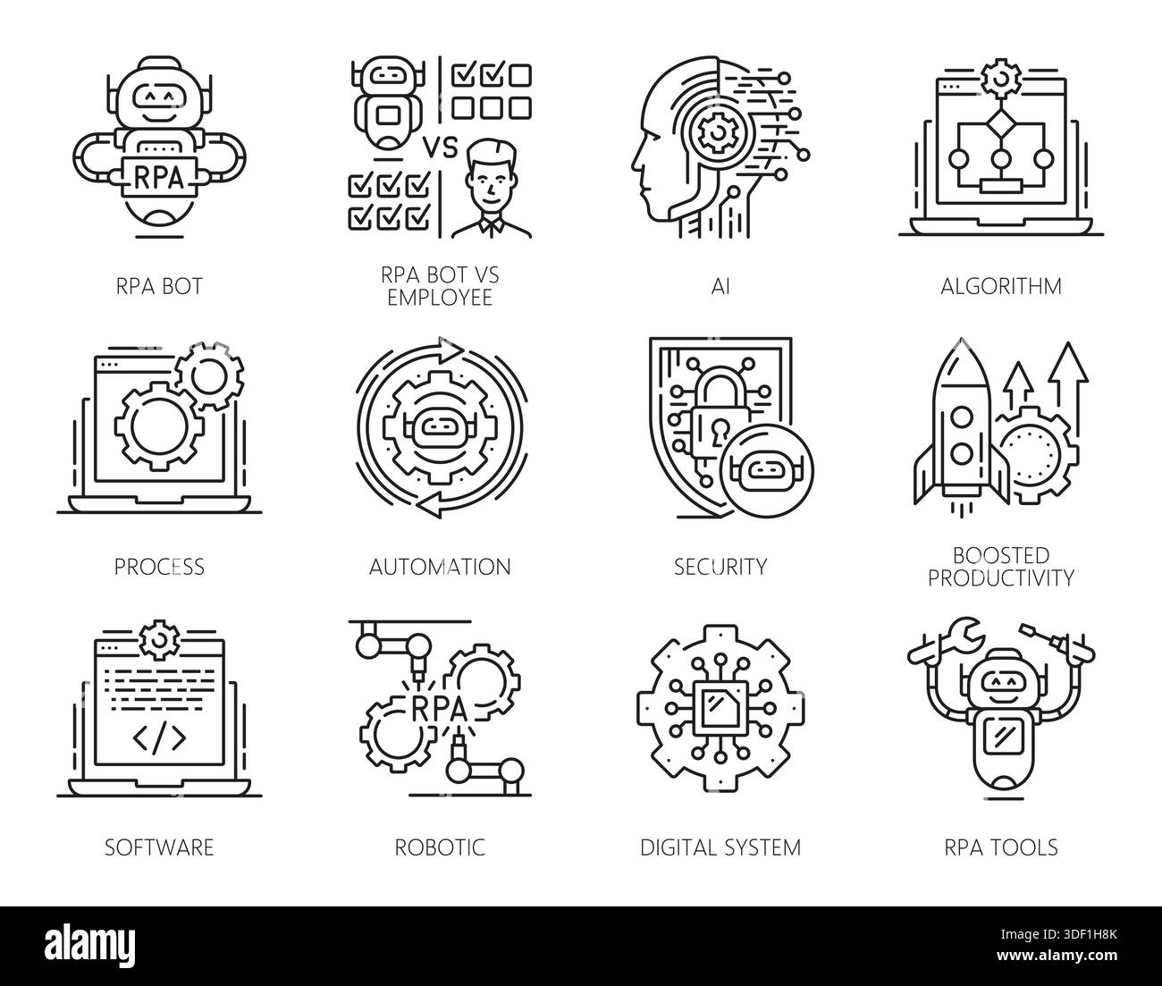 Automation optimization icon vector Black and White Stock Photos ...