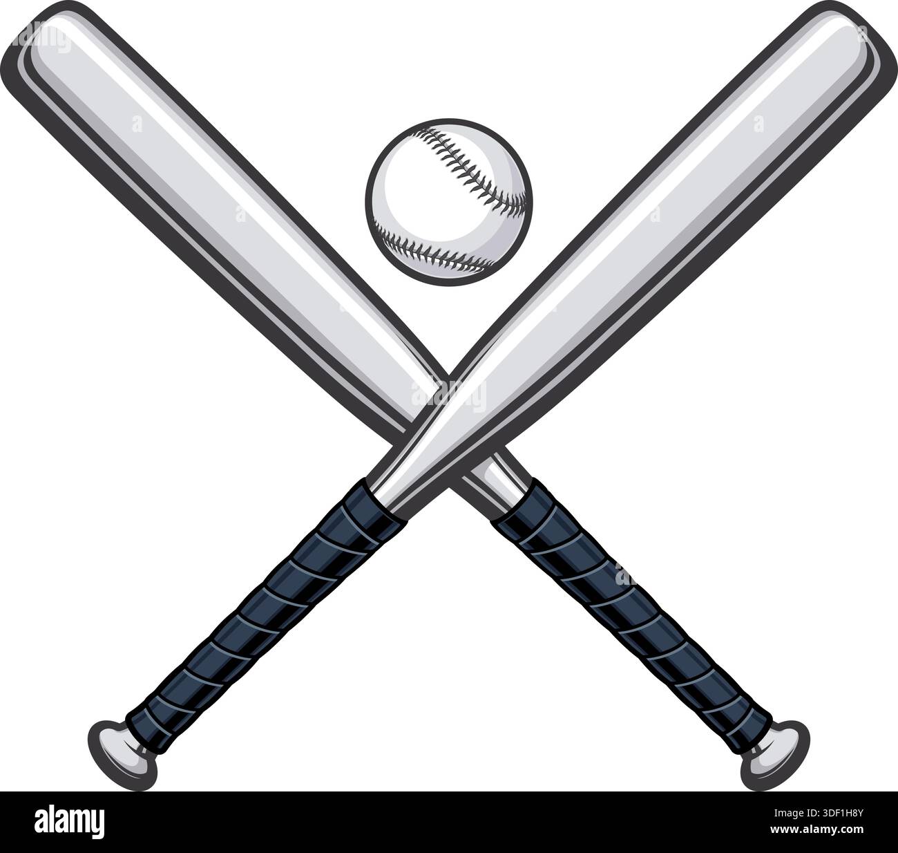 simple classic 2 twin crossed metal aluminum baseball softball bats ...
