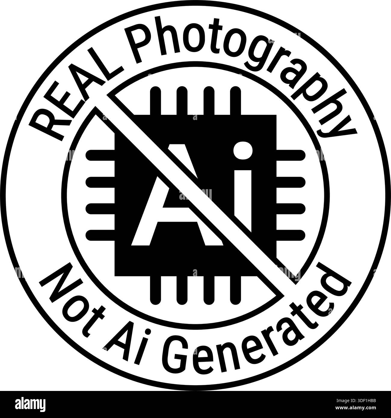 real photography not ai generated symbol logo icon label vector ...