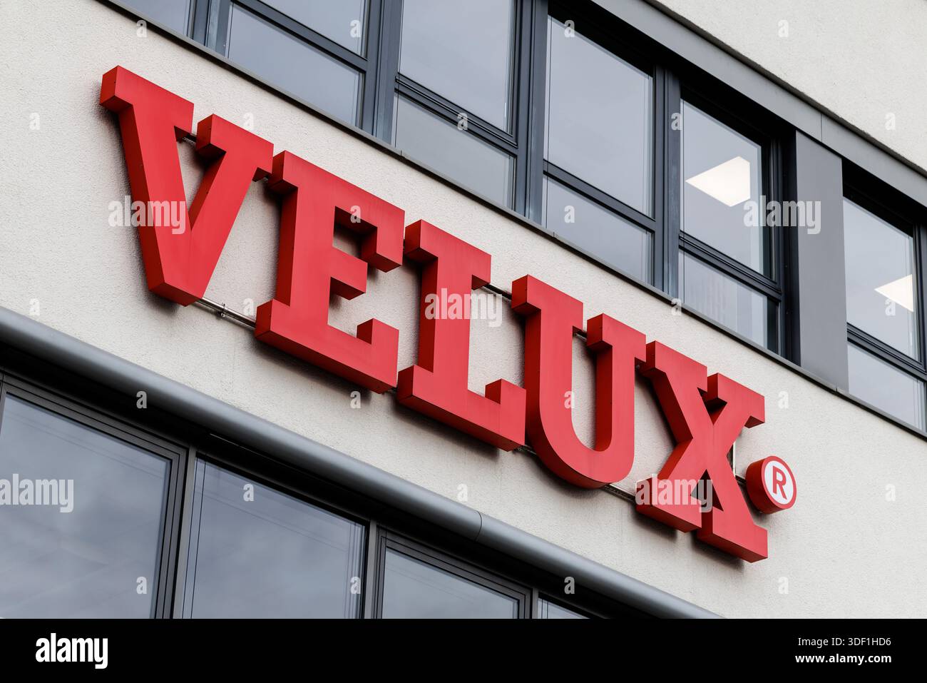 17 December 2025, Bavaria, Garching Bei München: The Velux Group logo ...