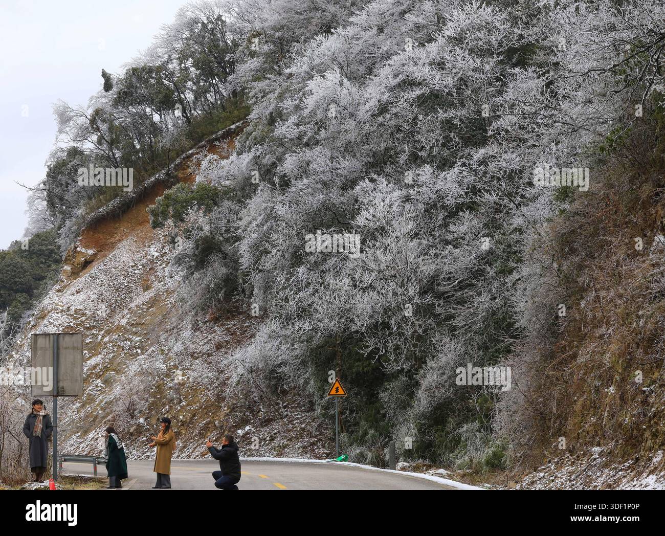 Aerial photo shows the rime landscape at Leigong Mountain National ...