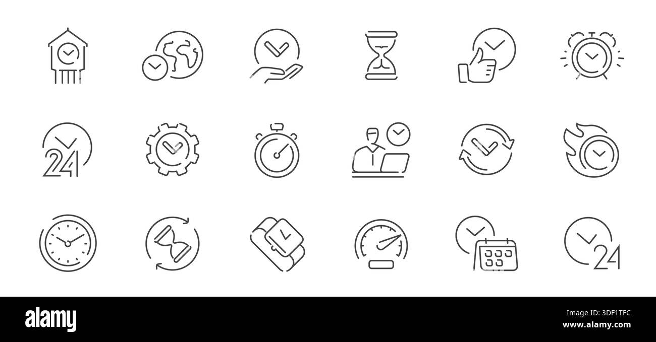 Timer icons stopwatch symbols Black and White Stock Photos & Images - Alamy