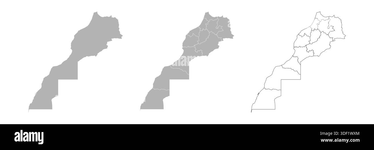 Set of Morocco Maps with Main Map and Regional maps Stock Vector Image ...