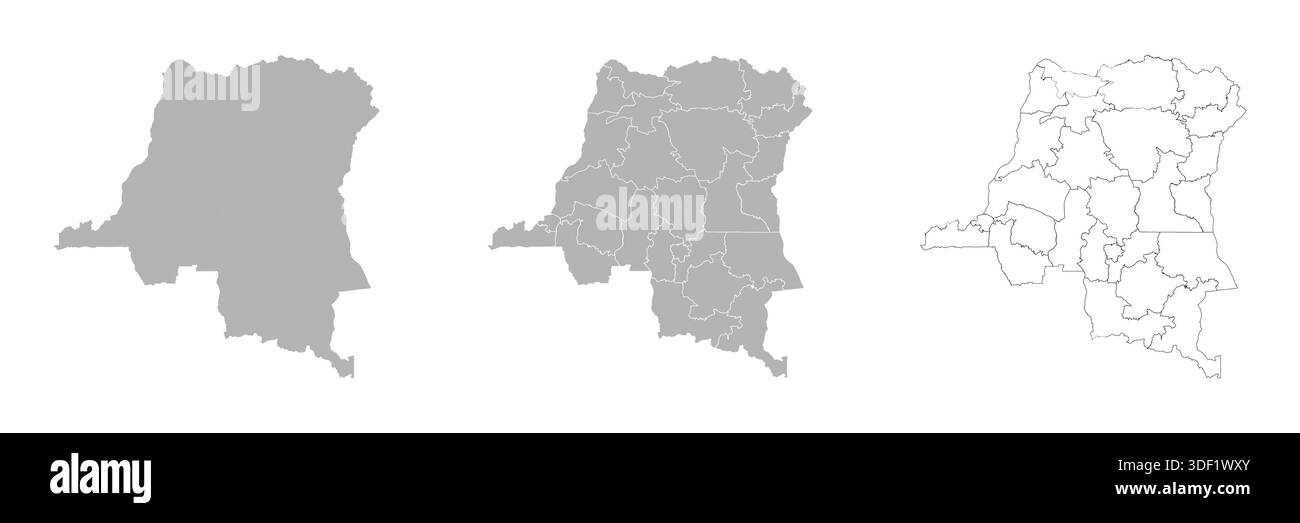 Set of CONGO DEMOCRATIC REPUBLIC Maps with Main Map and Regional maps ...