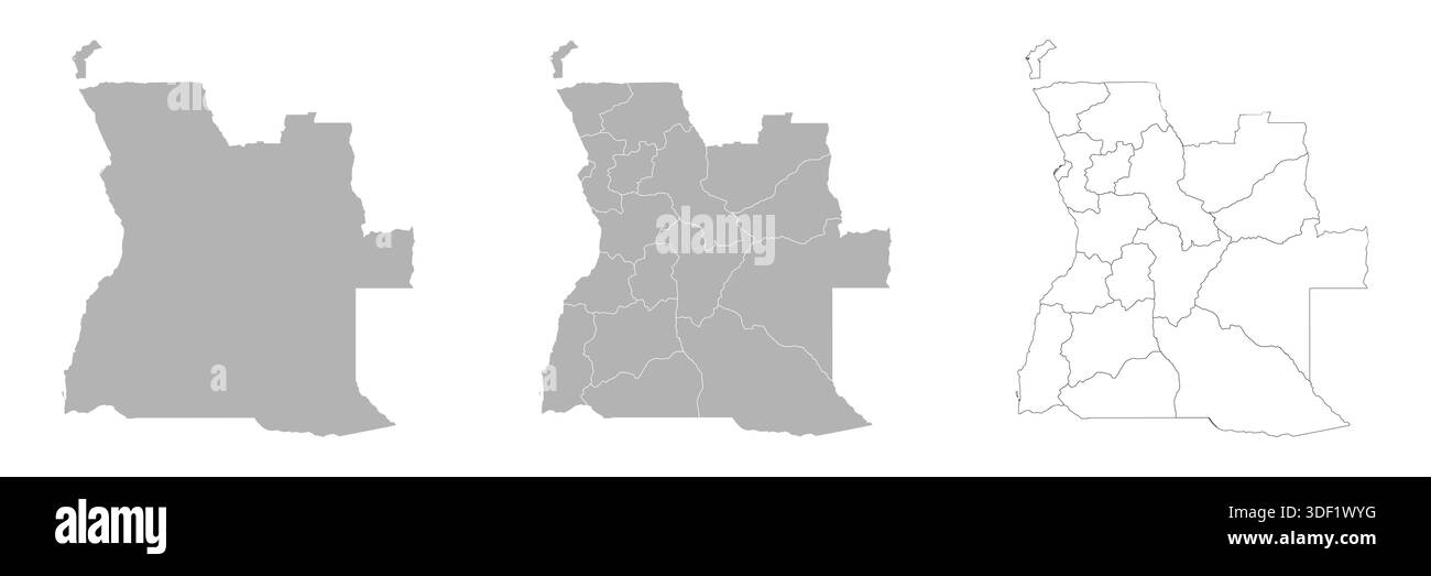Set of ANGOLA Maps with Main Map and Regional maps Stock Vector Image ...