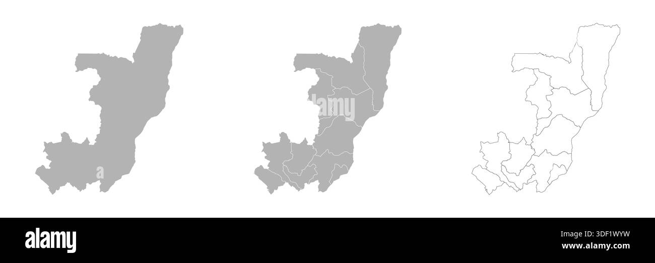 Set of CONGO Maps with Main Map and Regional maps Stock Vector Image ...