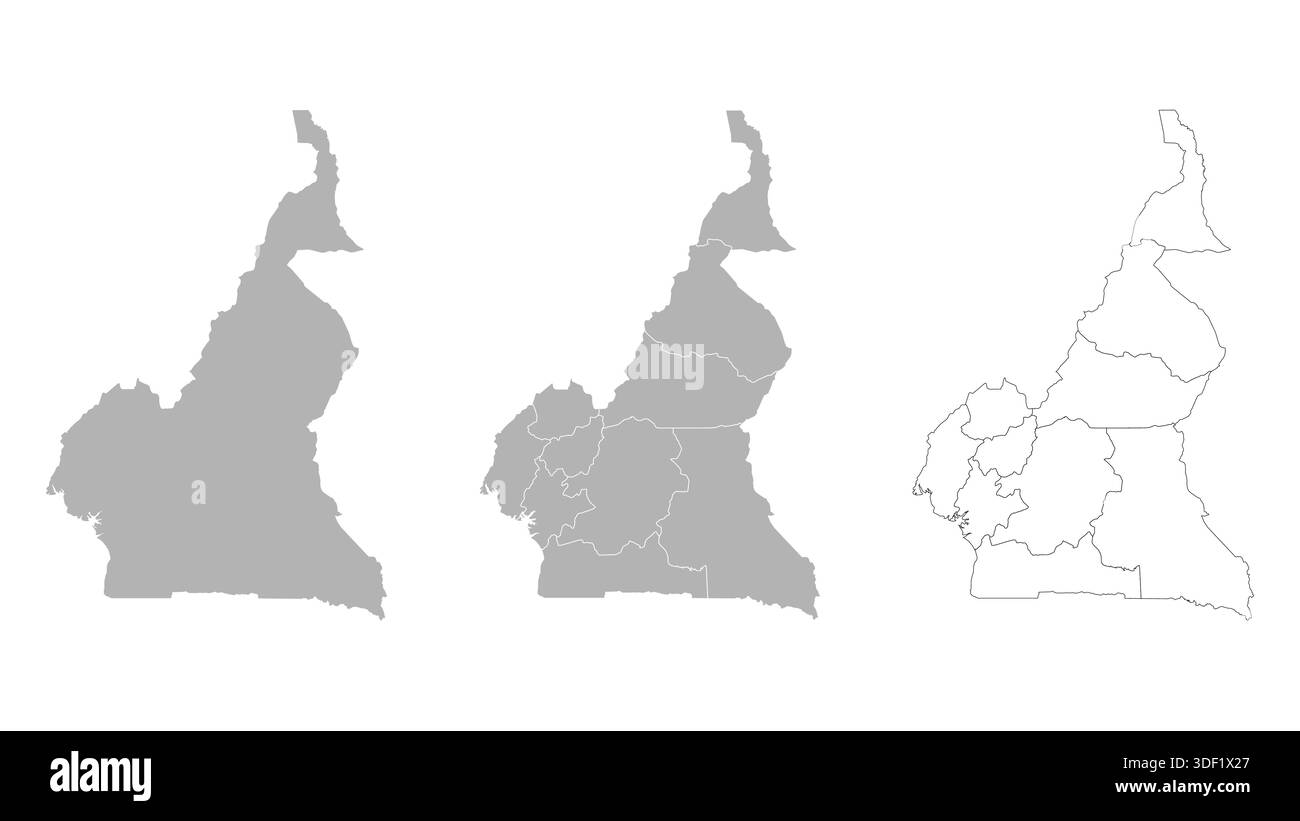 Set of CAMEROON Maps with Main Map and Regional maps Stock Vector Image ...