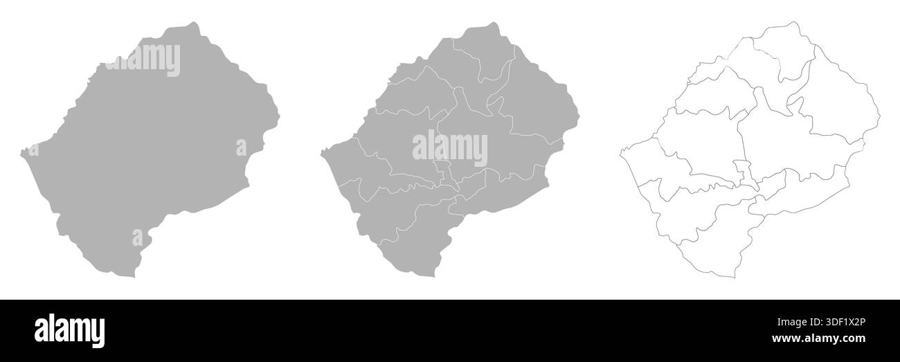 Set of LESOTHO Maps with Main Map and Regional maps Stock Vector Image ...