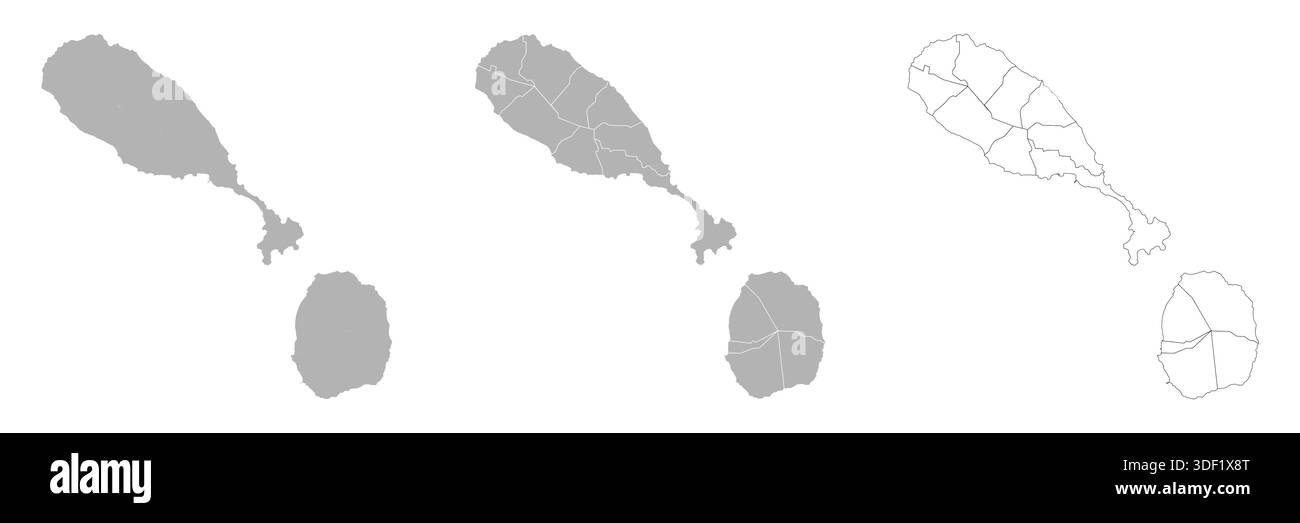Set of SAINT KITTS Maps with Main Map and Regional maps Stock Vector ...