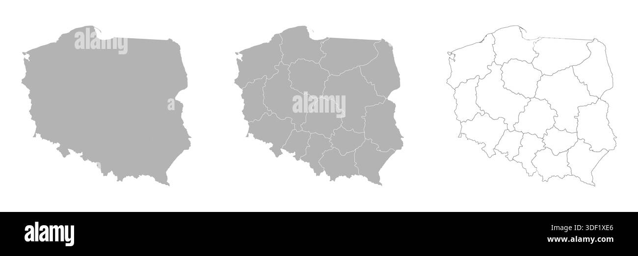 Set of POLAND Maps with Main Map and Regional maps Stock Vector Image ...