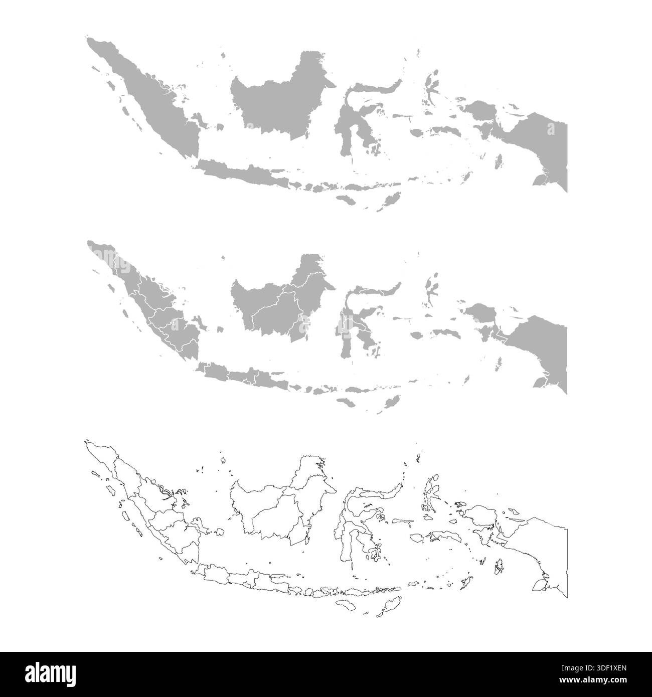 Set of INDONESIA Maps with Main Map and Regional maps Stock Vector ...