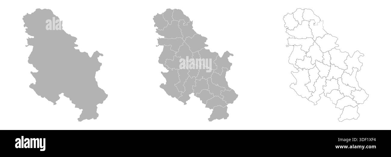 Set of SERBIA Maps with Main Map and Regional maps Stock Vector Image ...