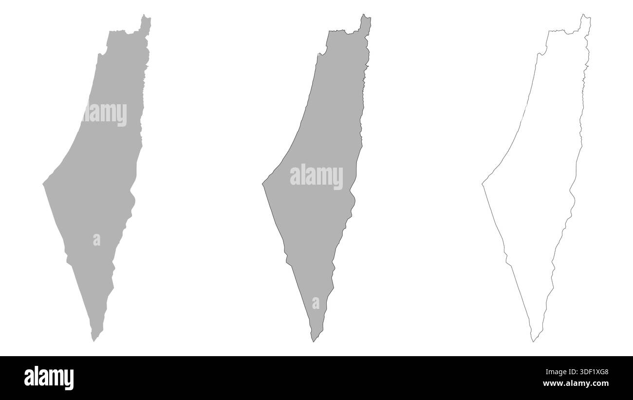 Set of PALESTINE Maps with Main Map and Regional maps Stock Vector ...