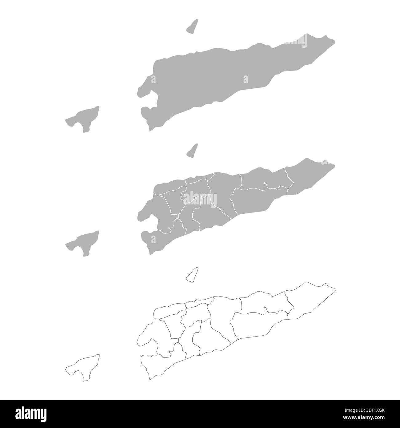 Set of EAST TIMOR Maps with Main Map and Regional maps Stock Vector ...