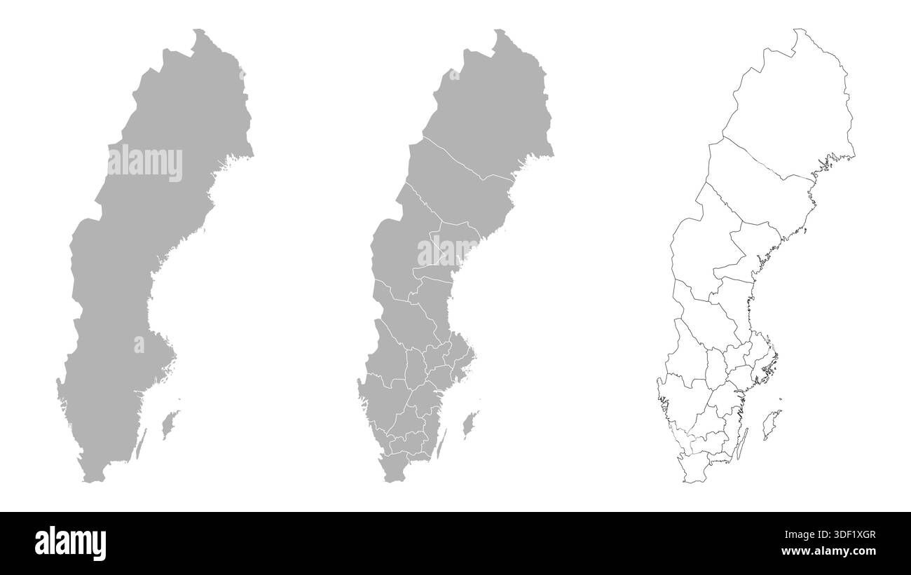 Vector map sweden regions hi-res stock photography and images - Alamy