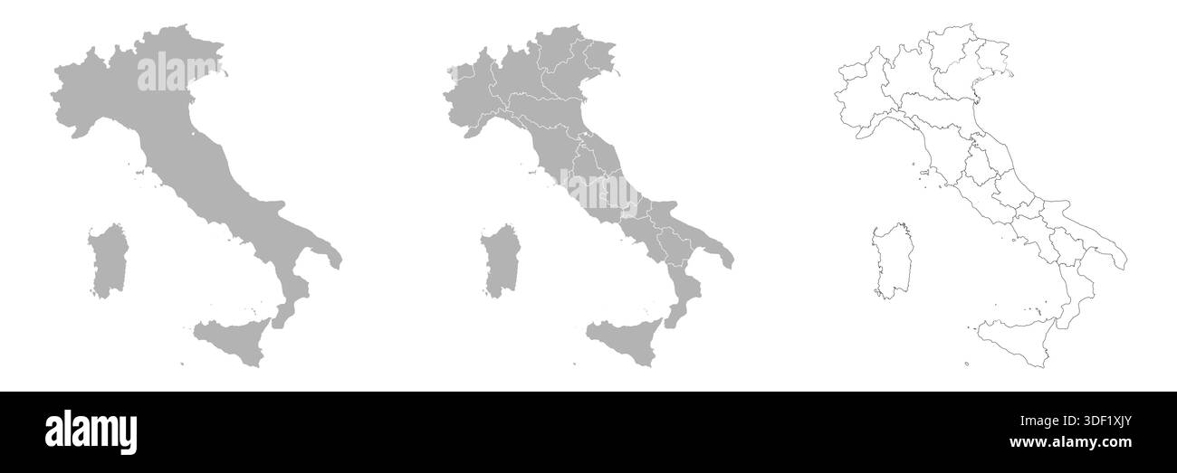 Set of ITALY Maps with Main Map and Regional maps Stock Vector Image ...