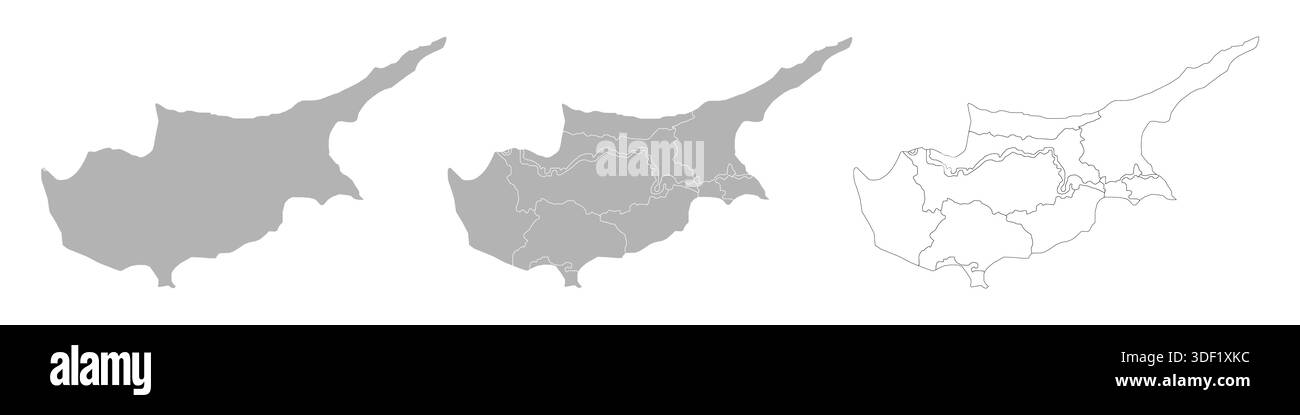 Set of CYPRUS Maps with Main Map and Regional maps Stock Vector Image ...