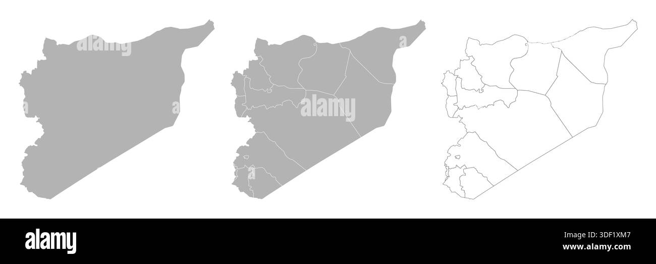 Set of SYRIA Maps with Main Map and Regional maps Stock Vector Image ...