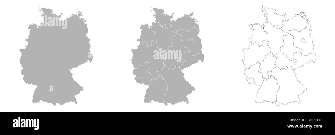 Set of GERMANY Maps with Main Map and Regional maps Stock Vector Image ...