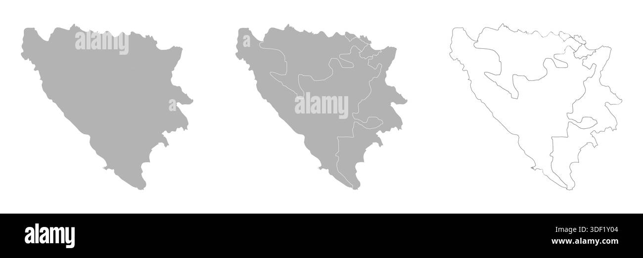 Set of BOSNIA Maps with Main Map and Regional maps Stock Vector Image ...