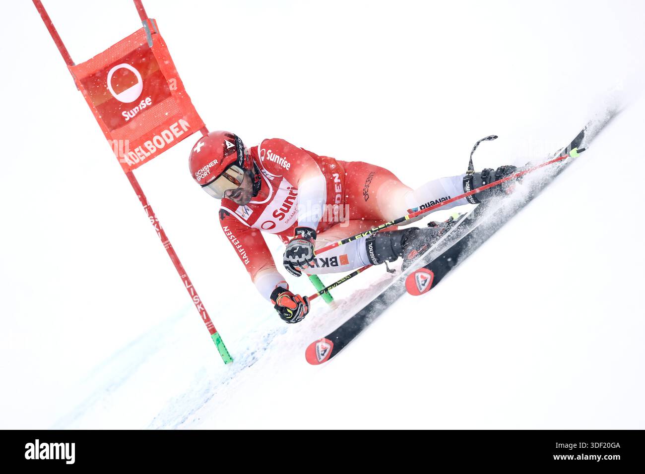 Switzerland's Loic Meillard speeds down the course during an alpine ski ...