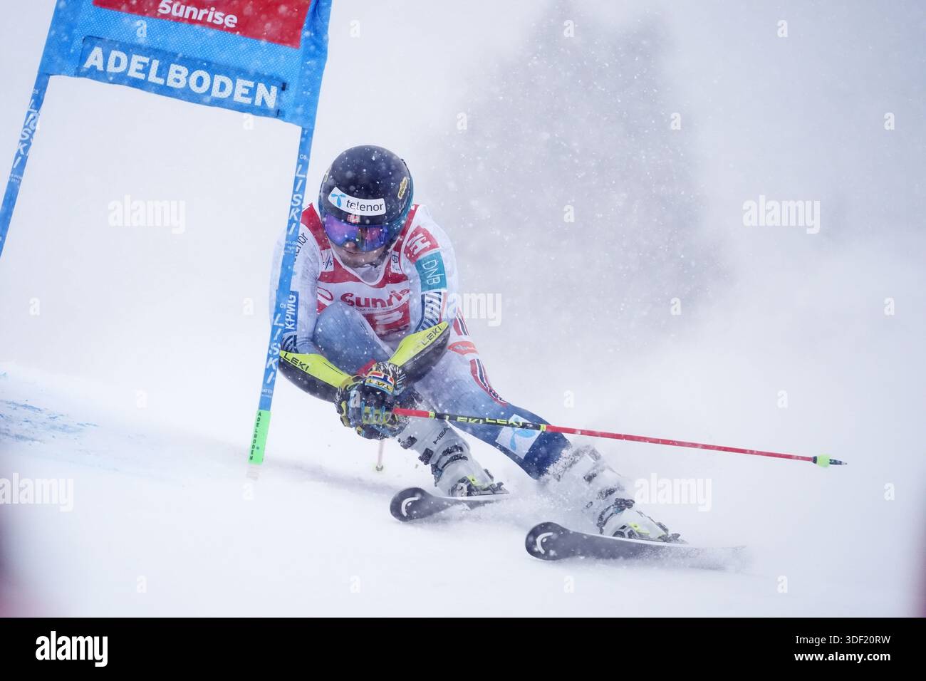 Norway's Atle Lie McGrath speeds down the course during an alpine ski ...