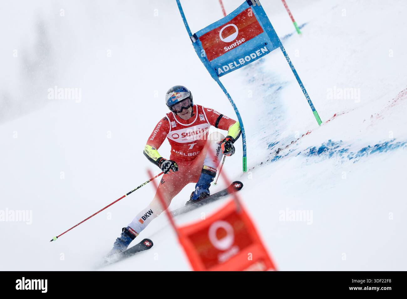 Switzerland's Marco Odermatt speeds down the course during an alpine ...