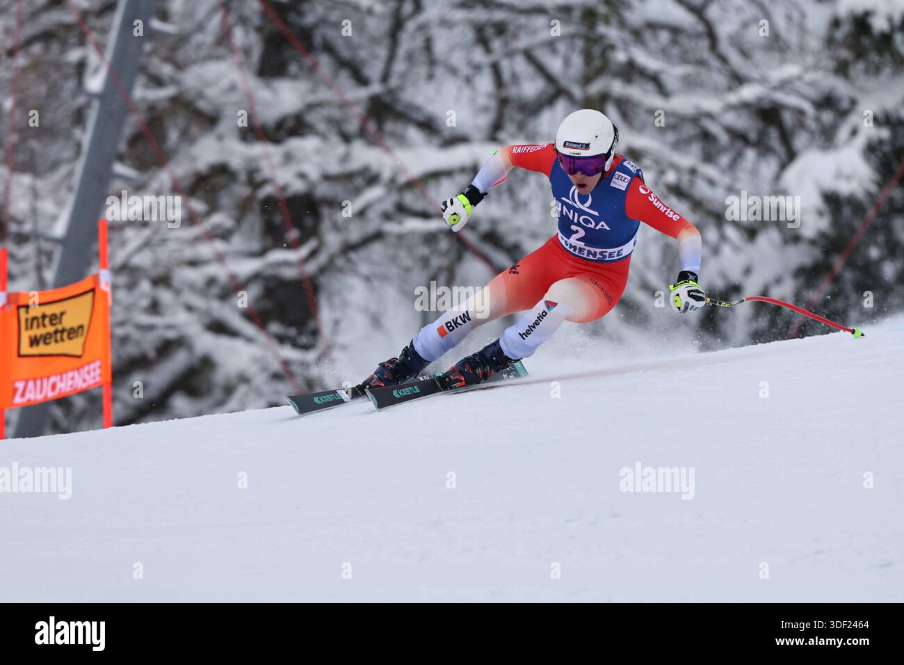 Switzerland's Jasmine Flury speeds down the course during an alpine ski ...