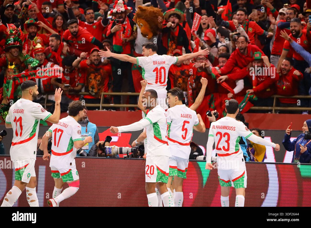 Brahim Diaz of Morocco scores the opening goal during the Africa Cup of ...