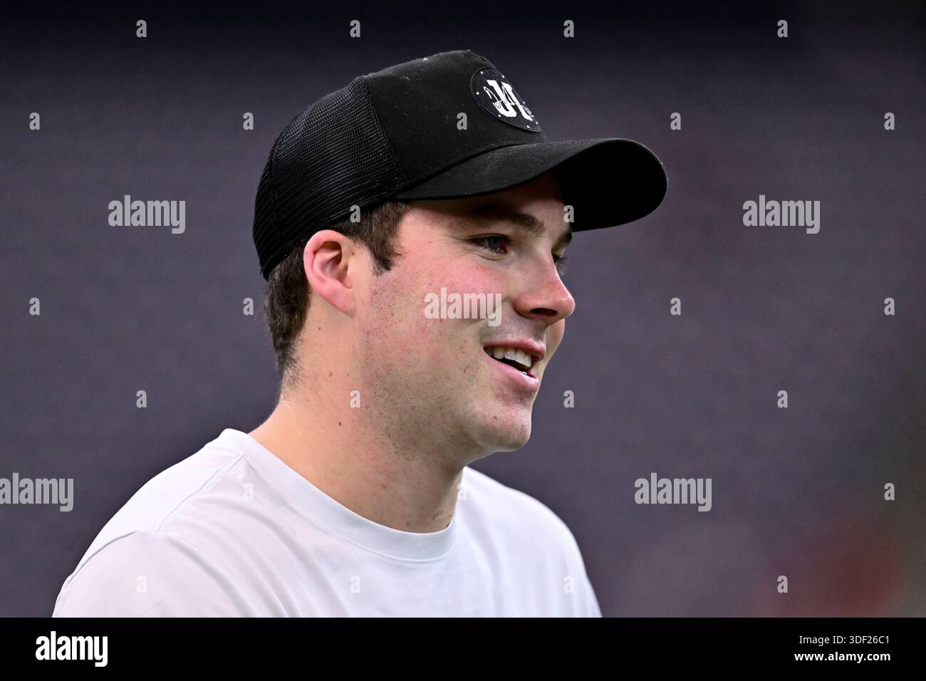 Indianapolis Colts quarterback Riley Leonard reacts prior to an NFL ...