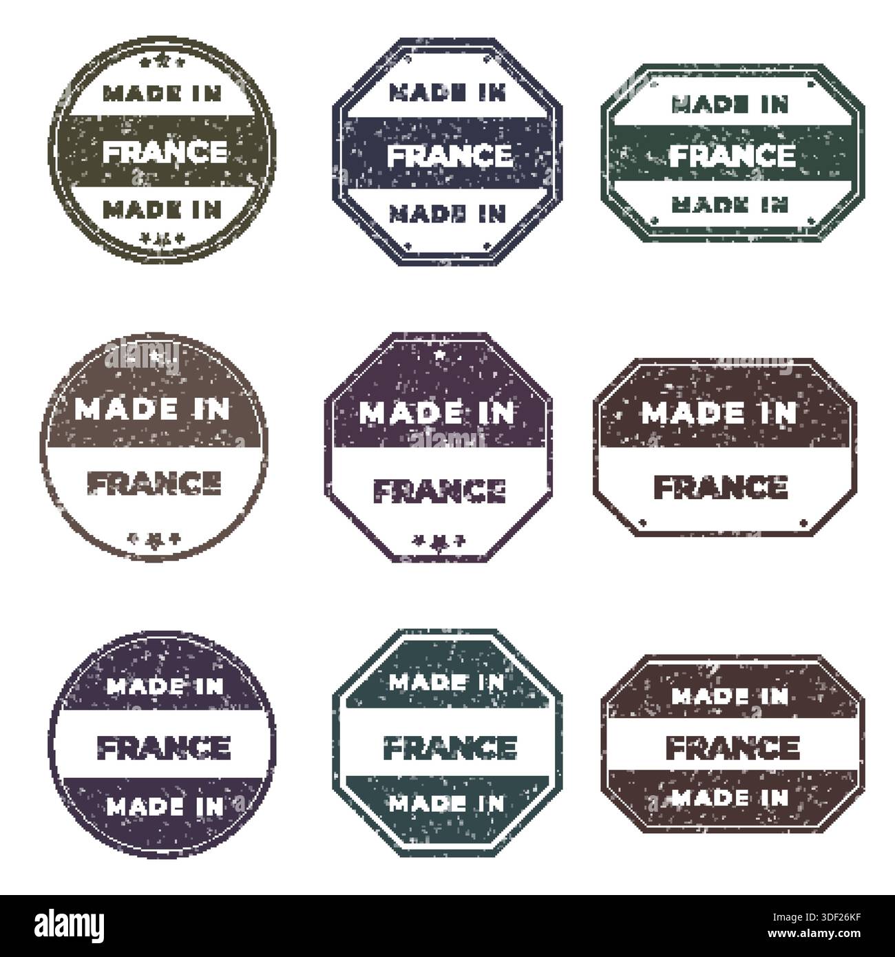 Set of Made In FRANCE Labels Ready to use for Product Emblem Stock ...