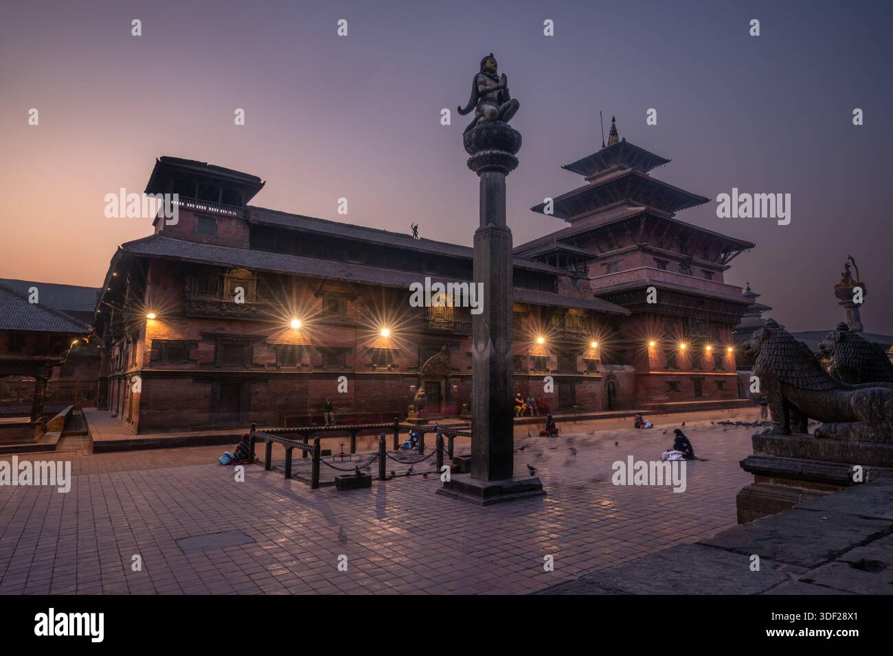 Magic view of Patan Durbar Square in Kathmandu, Nepal. Traditional ...