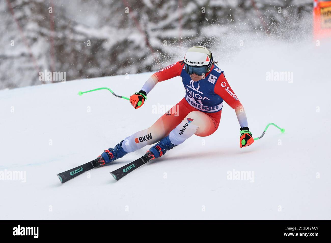 Switzerland's Priska Nufer speeds down the course during an alpine ski ...