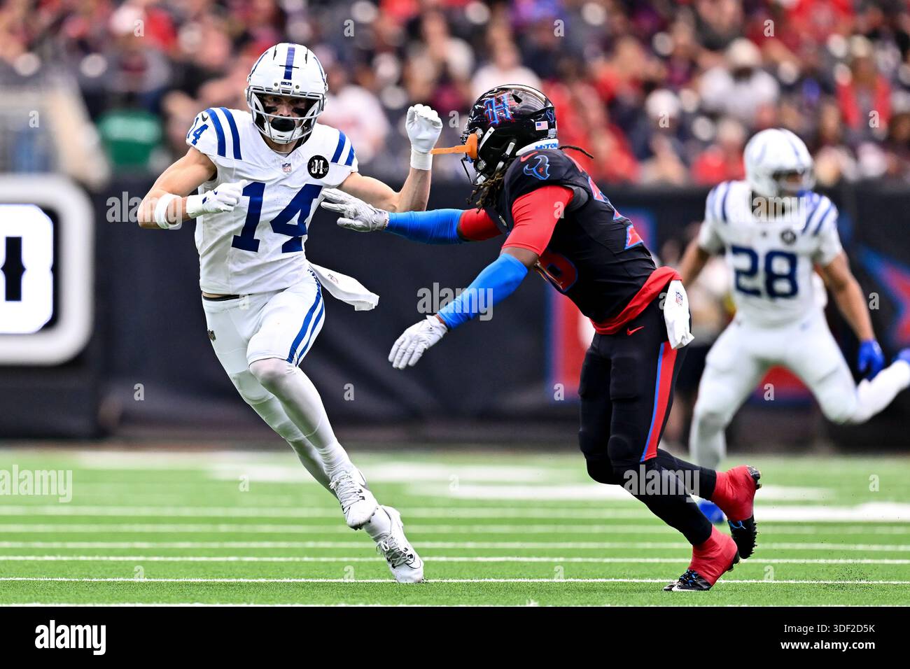 Indianapolis Colts wide receiver Alec Pierce (14) runs a route as ...