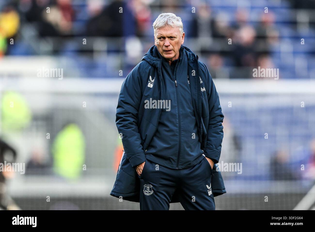 David Moyes manager of Everton in the pregame warmup session during the ...