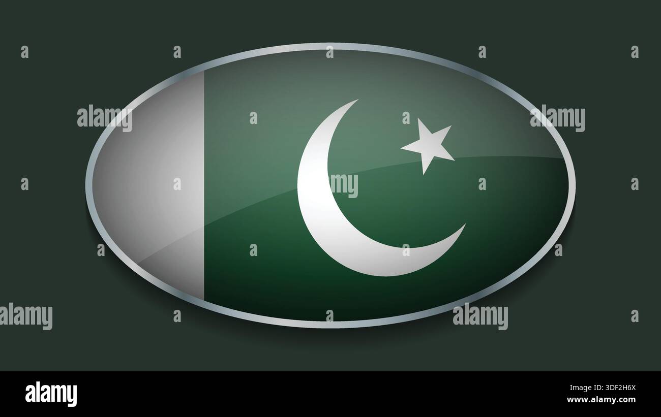 Eclipse Shape of PAKISTAN Flag with Original color Stock Vector Image ...