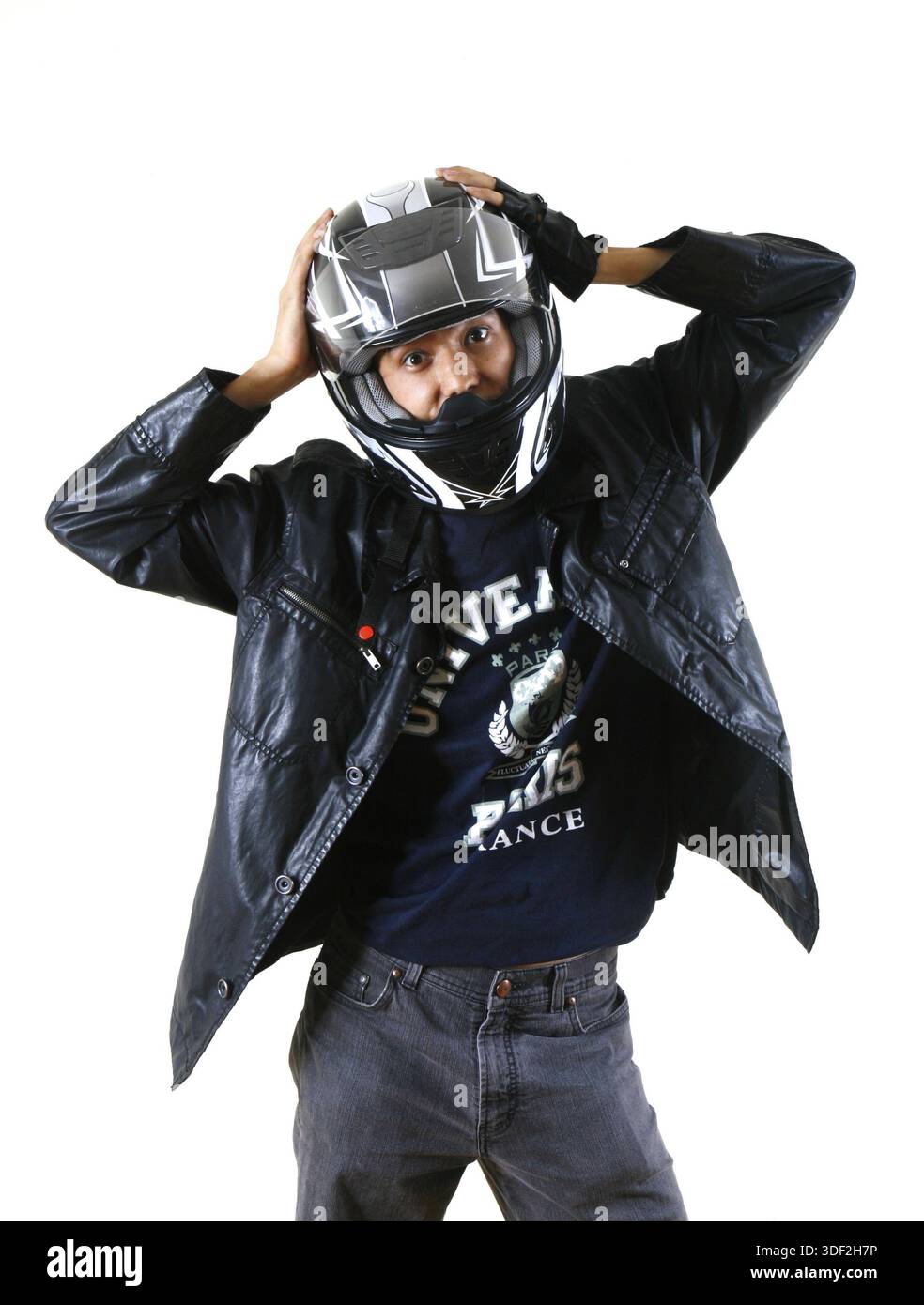 Man on bike isolated hi-res stock photography and images - Alamy