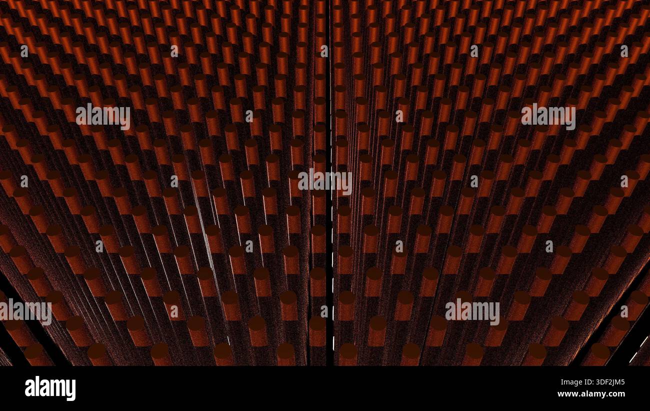Abstract image formed by vertical and parallel extruded cylinders of ...