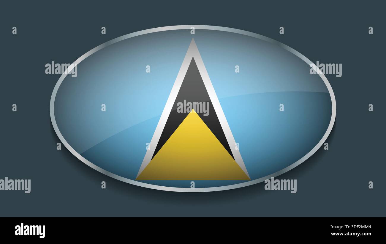 Eclipse Shape of SAINT LUCIA Flag with Original color Stock Vector ...